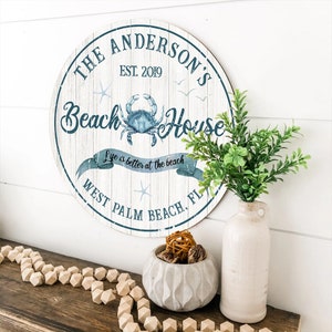 Personalized Beach House Sign, Beach House Art Decor, Beach Party ...