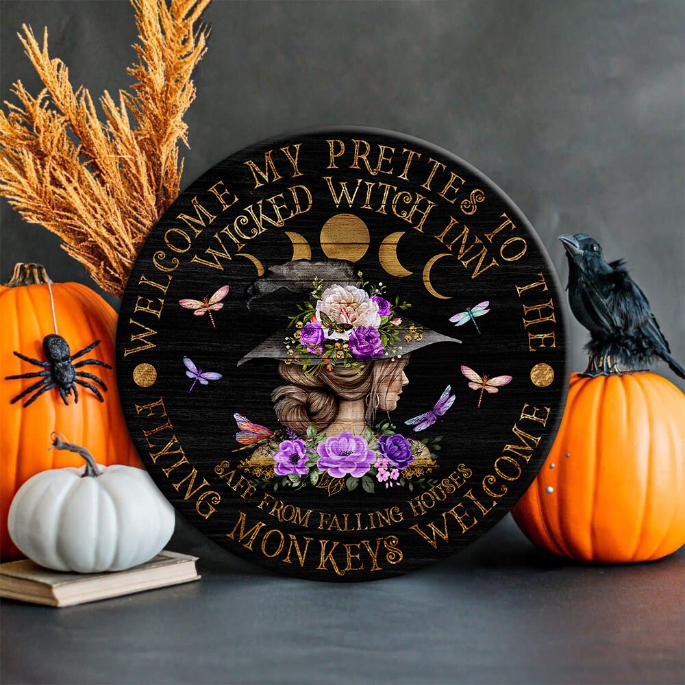 Welcome to Witch's House Sign Halloween Door Hanger Sign - Etsy