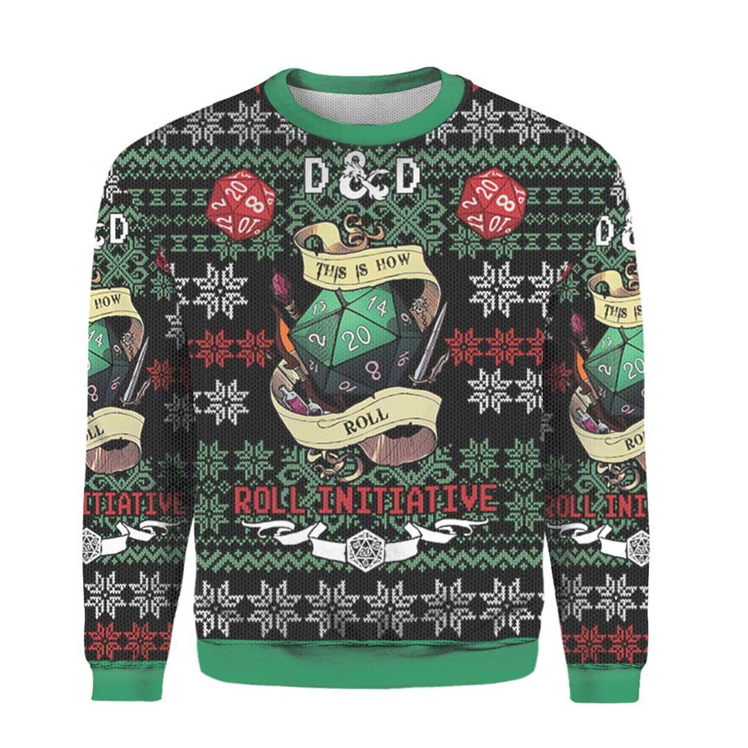 Thats How I Roll DD Dungeons and Dragons Ugly Sweater Knitted, Dnd Ugly ...