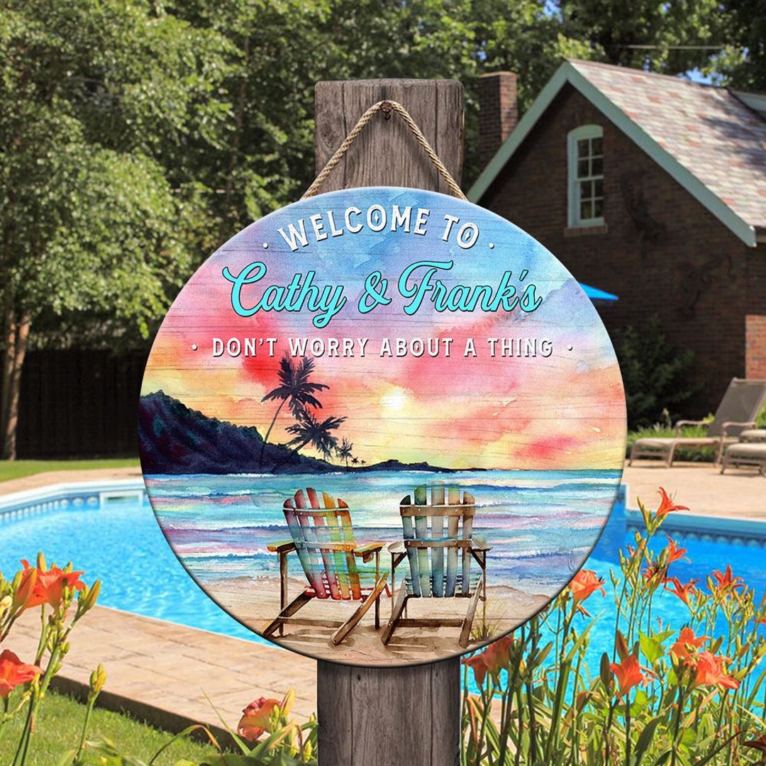 Personalized Beach Sunset Wood Sign Beach House Decor - Etsy