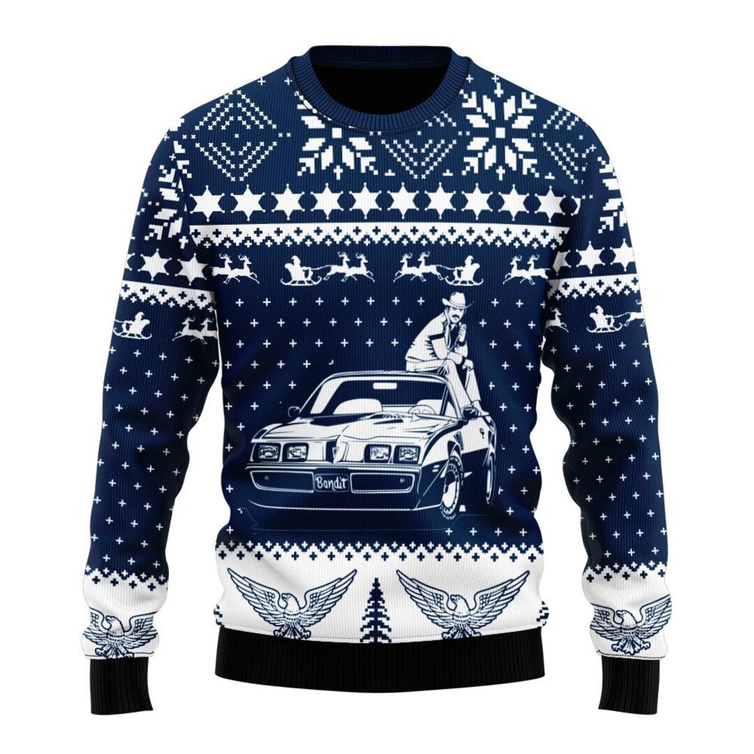 Smokey and the Bandit Knitting Pattern 3D Print Ugly Christmas Sweater ...