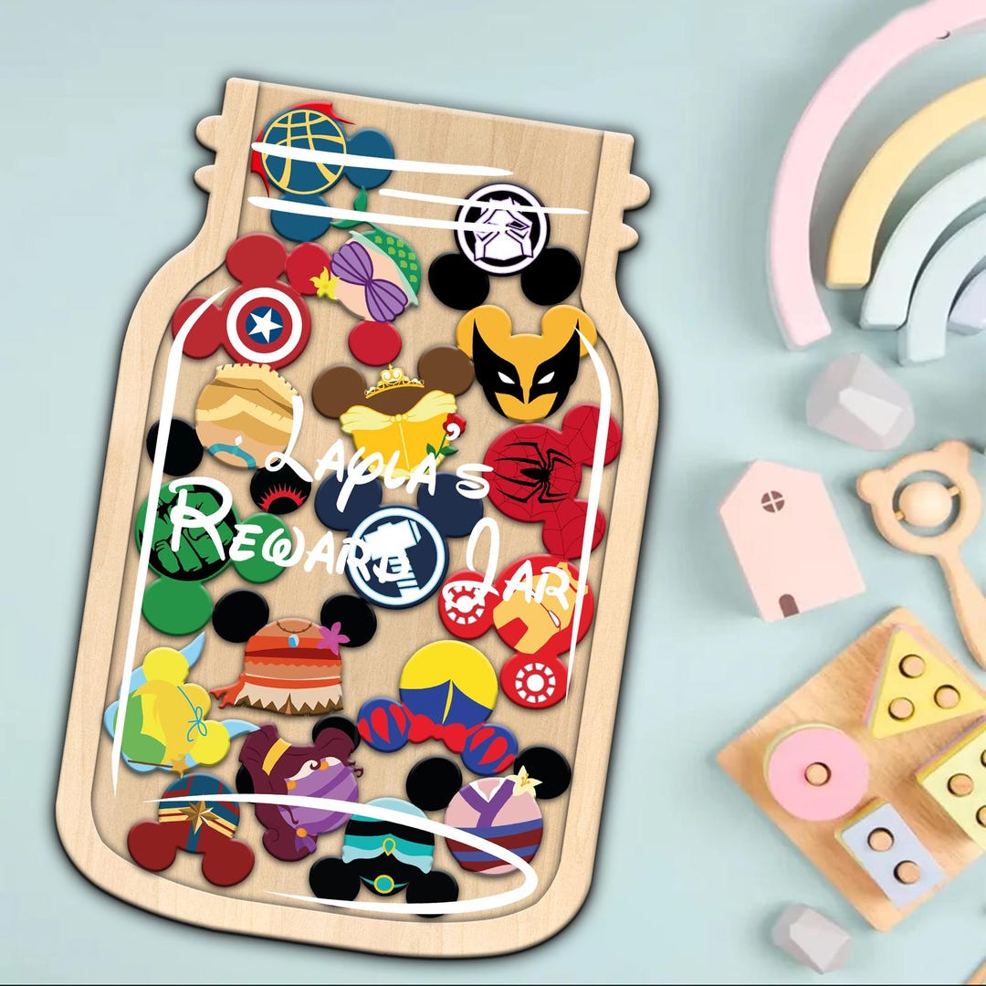 Custom Magnetic Reward Jar Classroom Behavior, Personalized Superhero ...