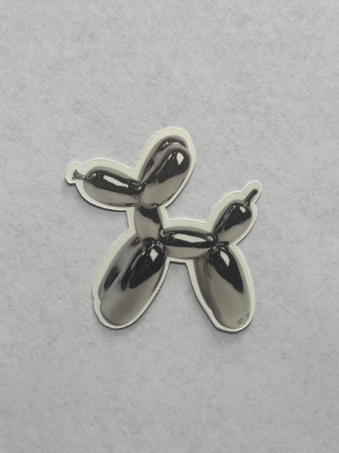 Silver Balloon Dog Sculpture by Jeff Koons Kiss-cut Glitter or Matte ...