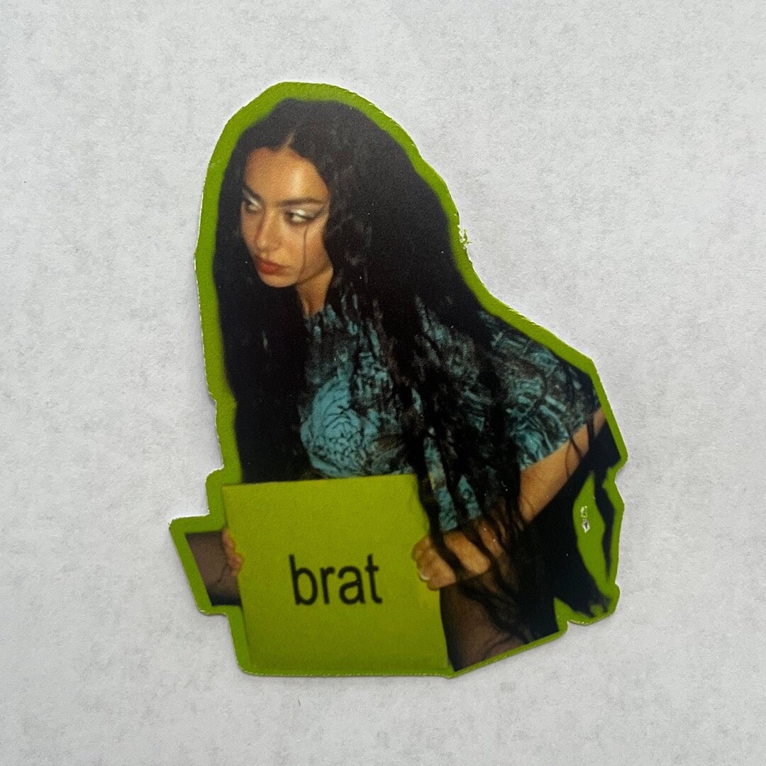 Charli Xcx Holding Brat Kiss-cut Matte or Glitter Sticker - Etsy
