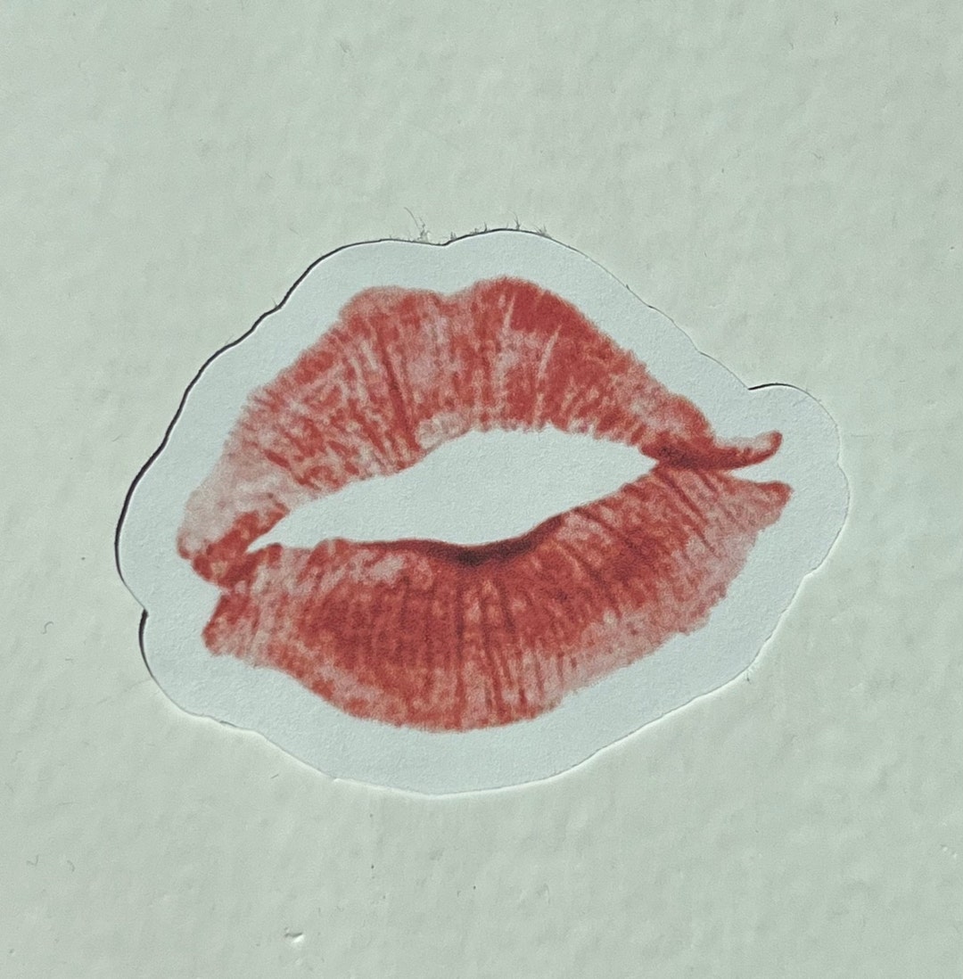 Lipstick Kiss Kiss-cut Glitter or Matte Sticker - Etsy