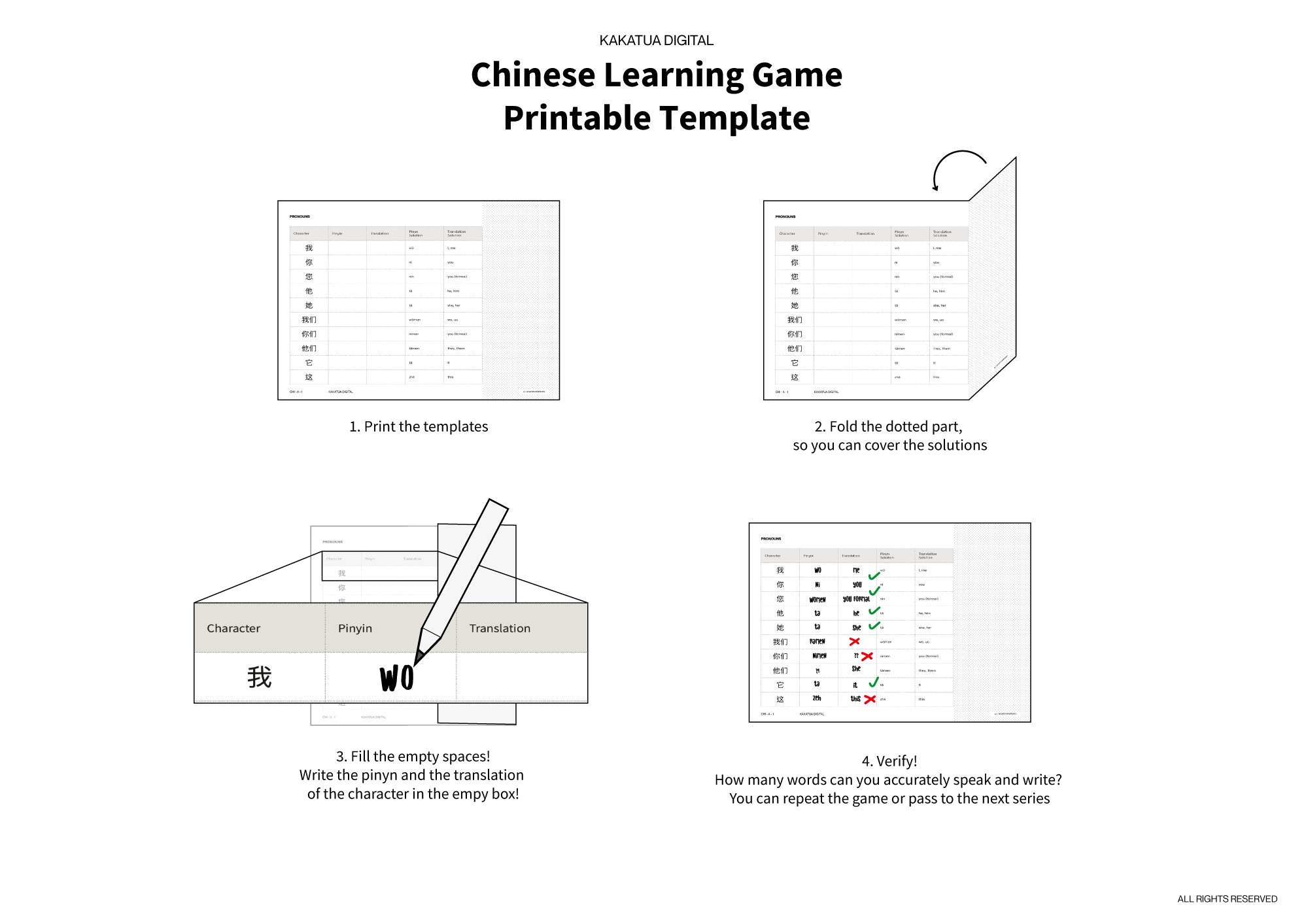 Learn Chinese Fast Innovative Printable Template to Speed up - Etsy