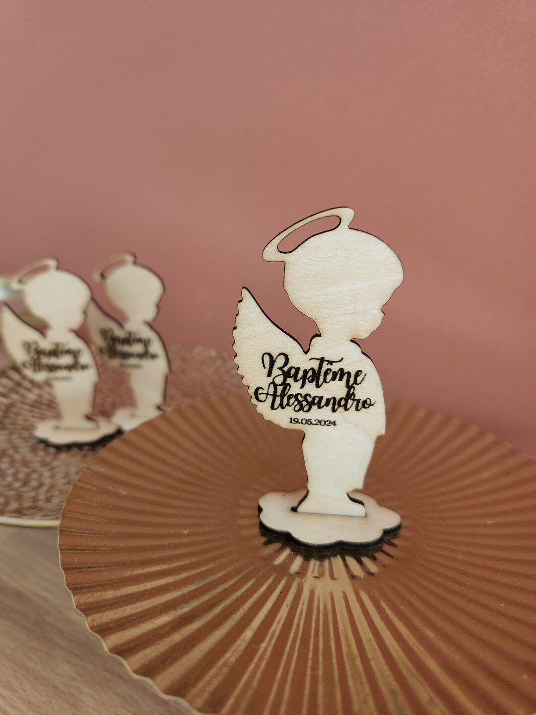 Baptism Subject Wood Sugared Almonds Cloud Angel Decoration - Etsy