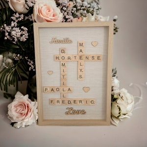 Tableau personnalisé Scrabble famille cadeau cadre - Etsy France