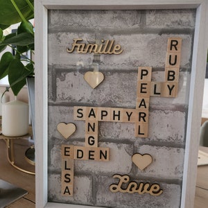 Tableau personnalisé Scrabble famille cadeau cadre - Etsy France