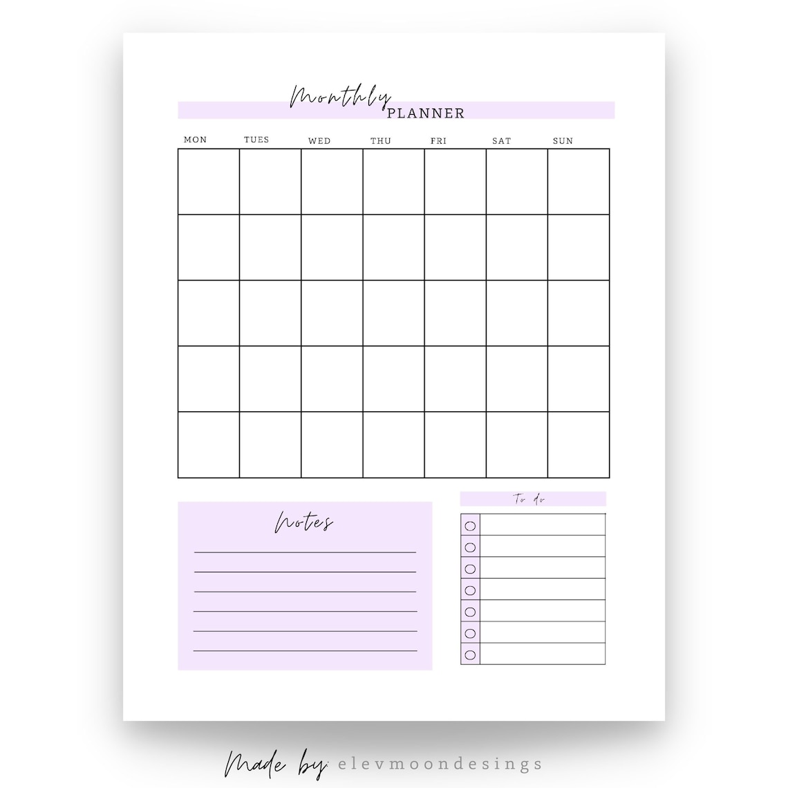 Daily Weekly and Monthly Planner, Daily Planner, Weekly Planner ...