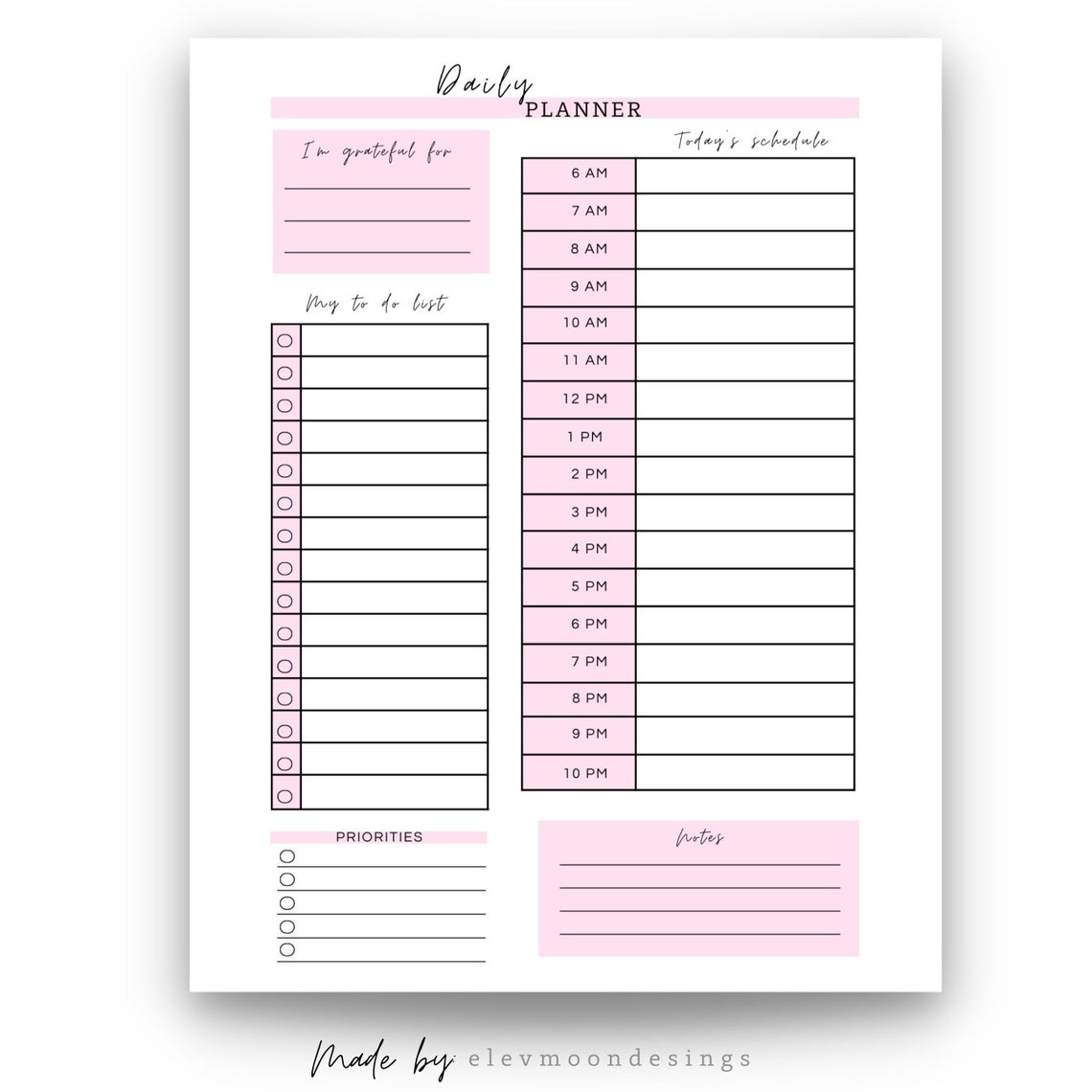 Daily Weekly and Monthly Planner, Daily Planner, Weekly Planner ...