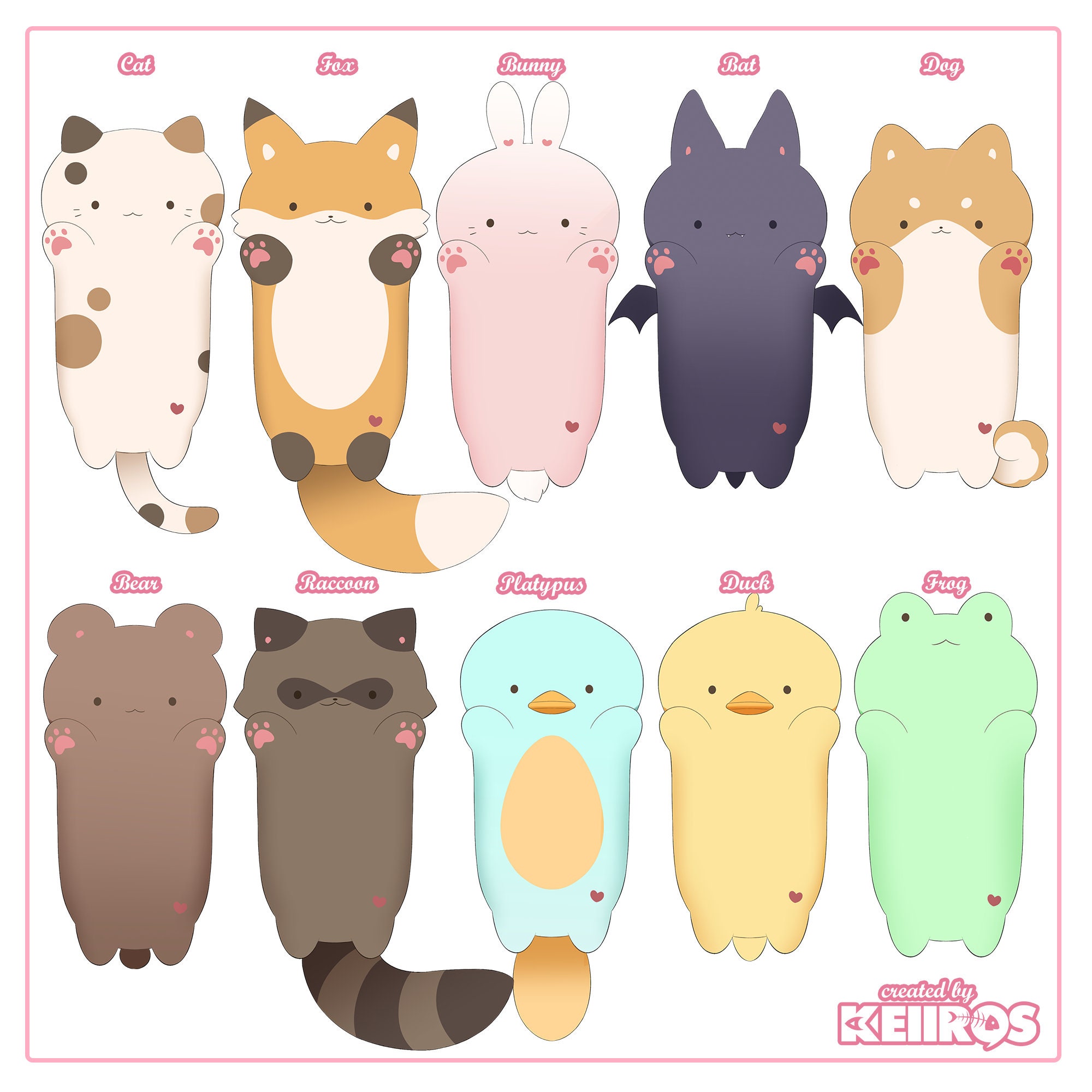 Vtuber Asets | Set 1 Plushies: Female Ver - Etsy Australia