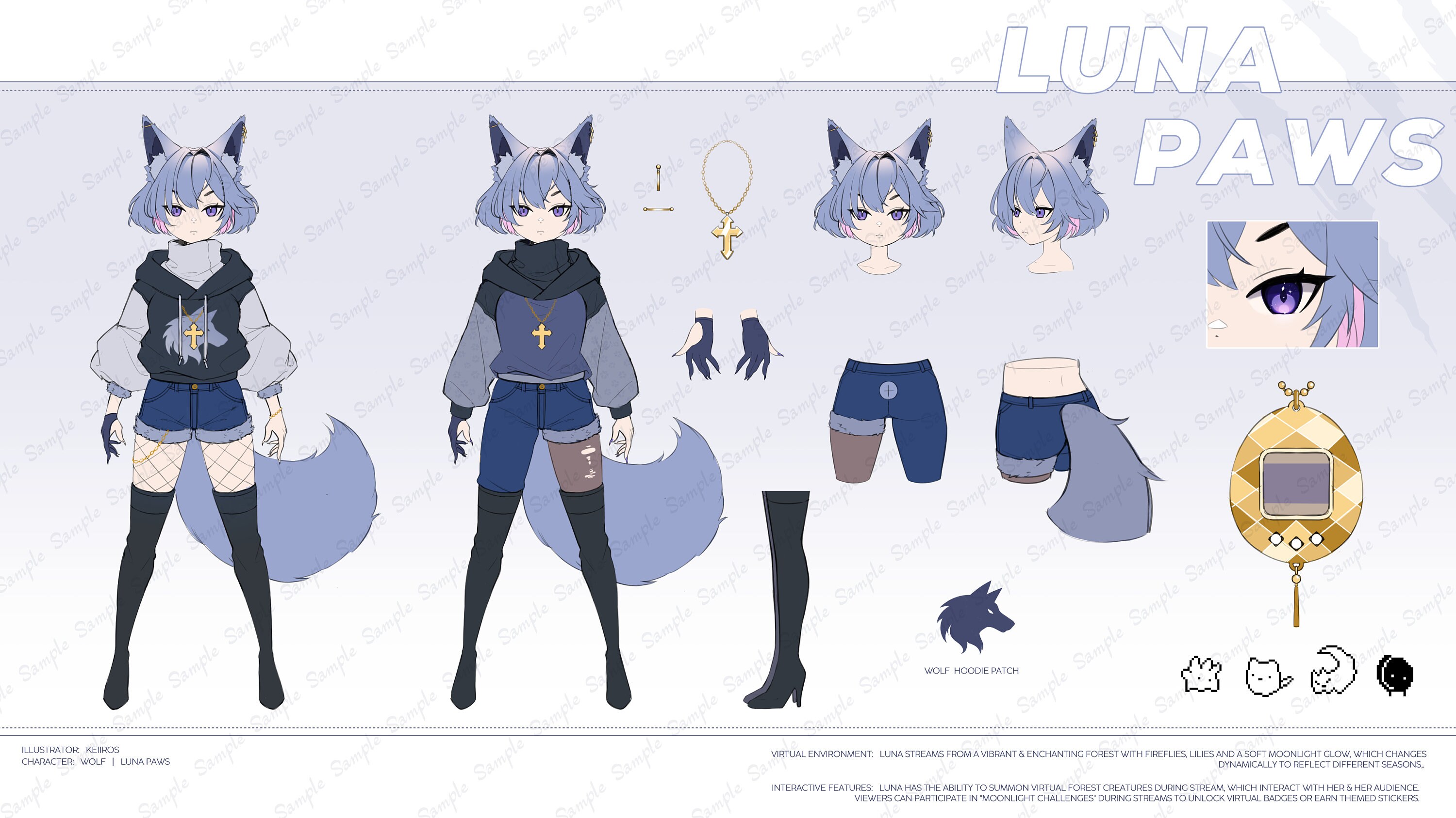 Luna Paws Vtuber Adoptable Wolf, Female, Vtuber Design, Original ...