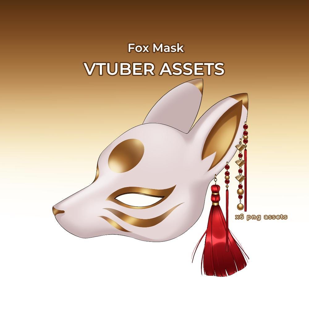 Vtuber Assets Fox Mask - Etsy
