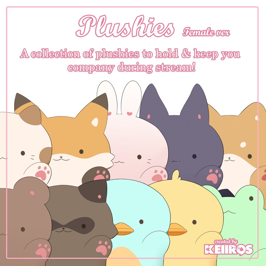 Vtuber Asets | Set 1 Plushies: Female Ver - Etsy