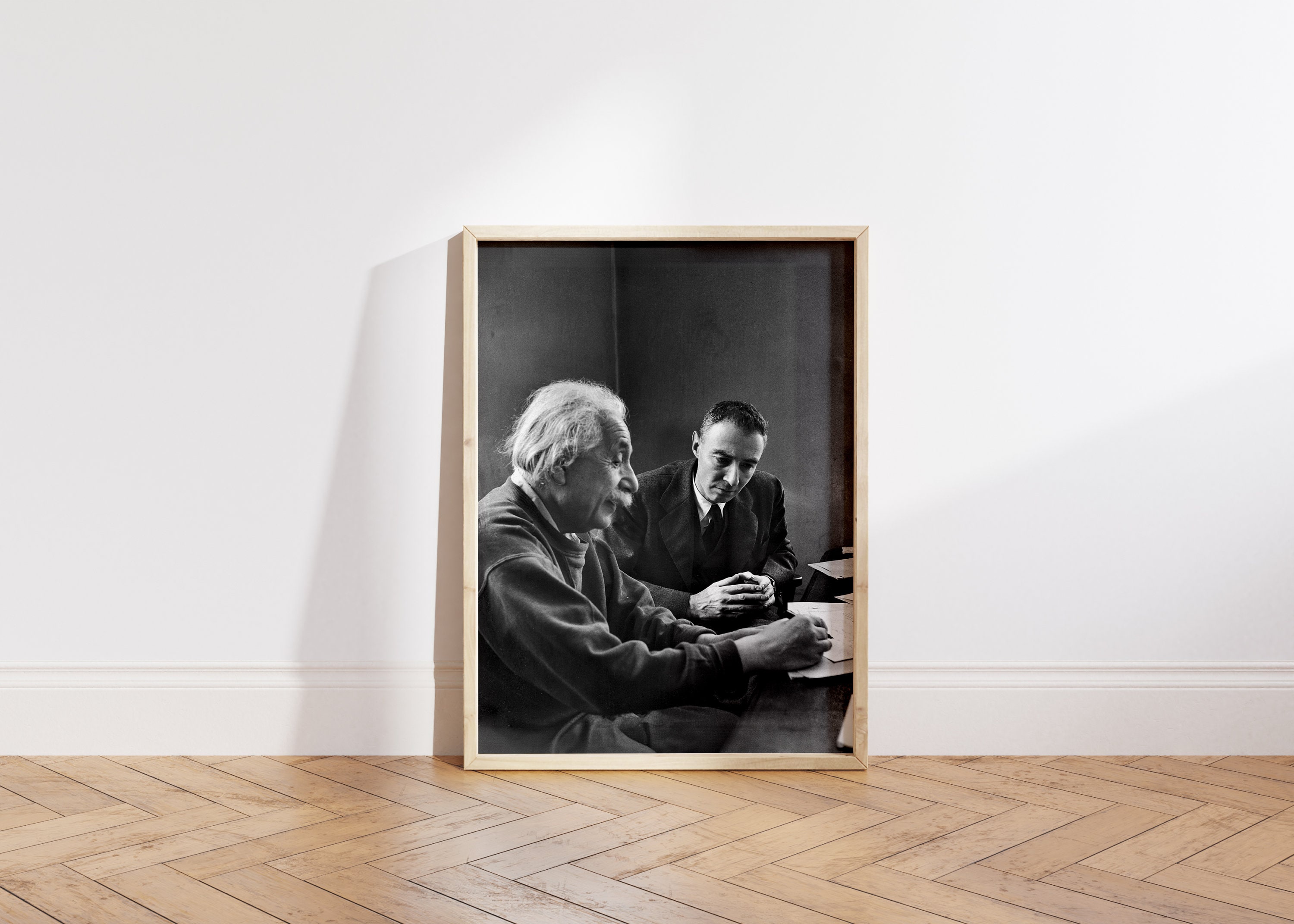 J. Robert Oppenheimer With Albert Einstein Print, Robert Oppenheimer Portrait Poster sold by ...