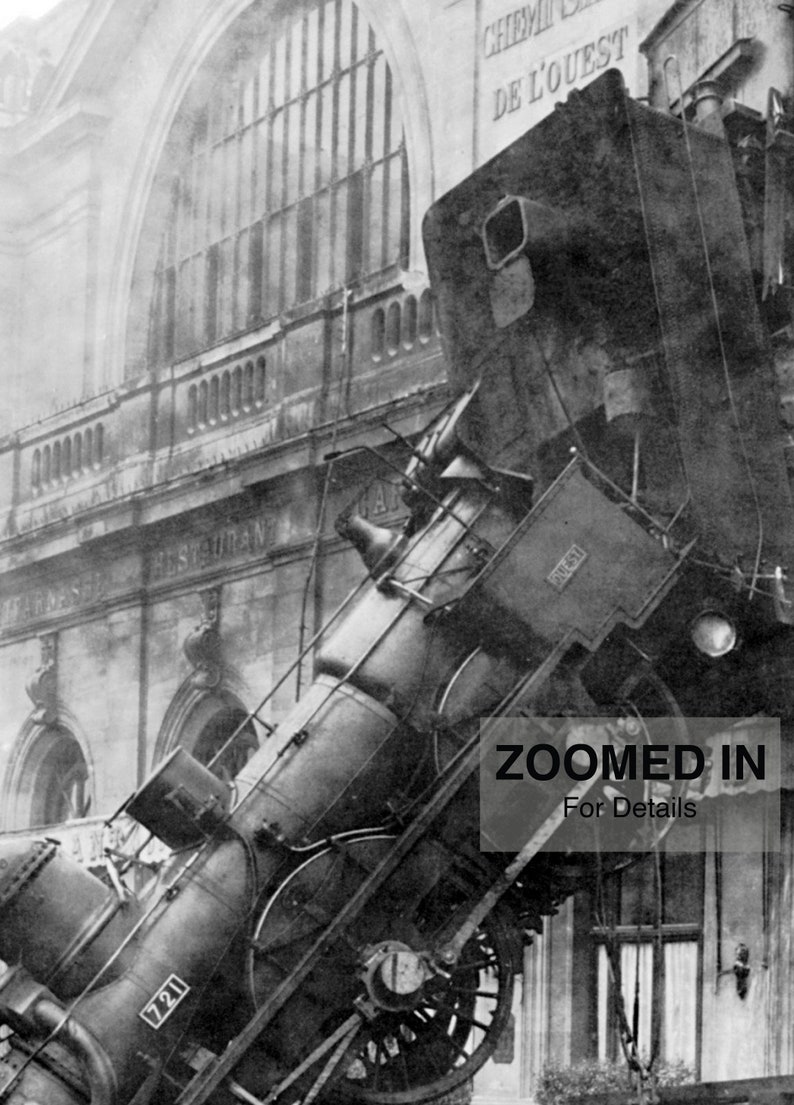 Train Wreck at Montparnasse Station Print, Paris, France, 1895 Vintage ...