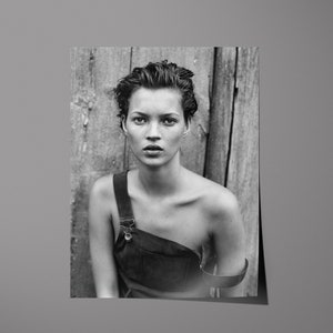 Kate Moss Iconic Portrait by Peter Lindbergh, Black and White Poster ...