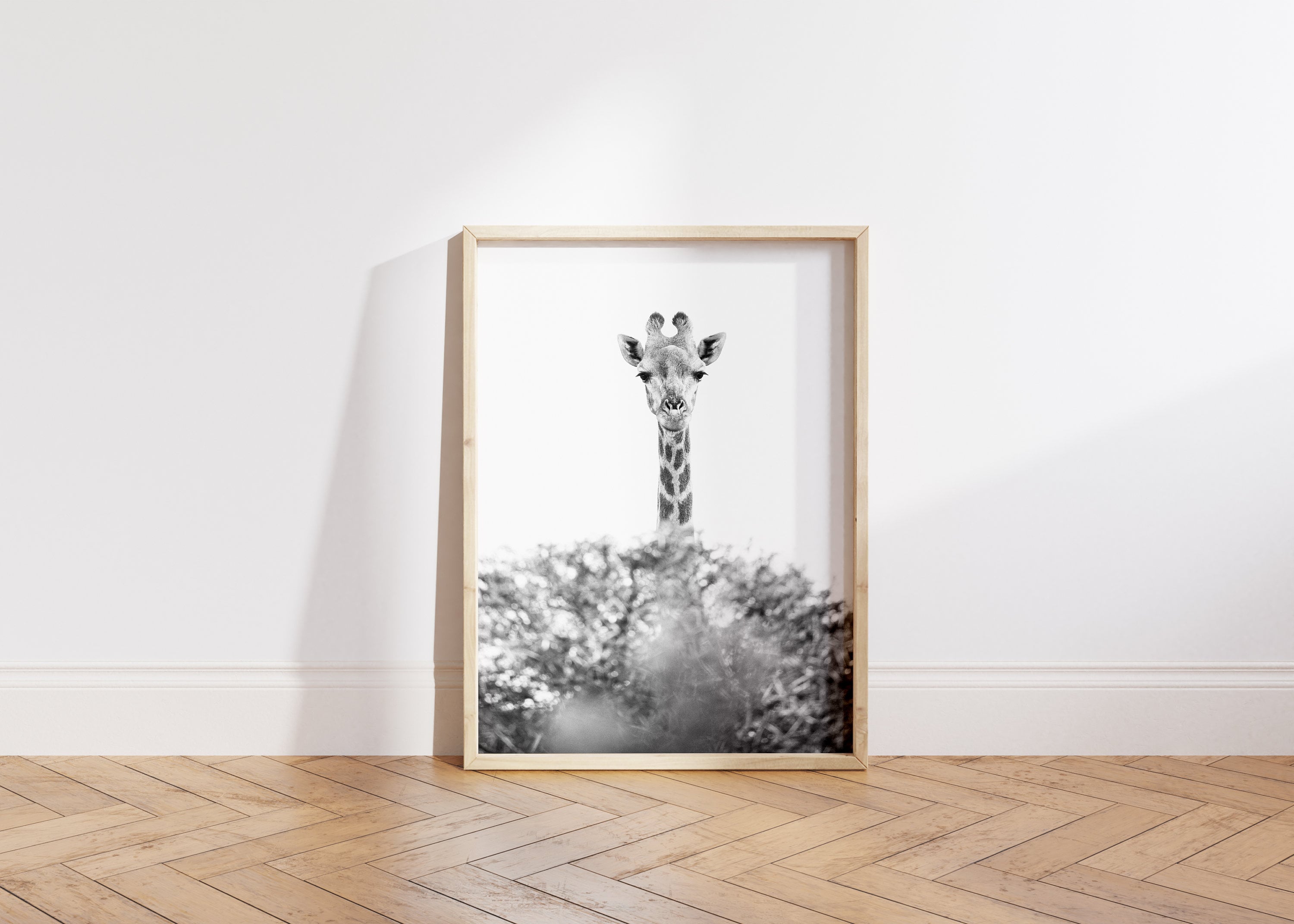 Giraffe Black and White Print, Giraffe Poster, Animal Photography ...