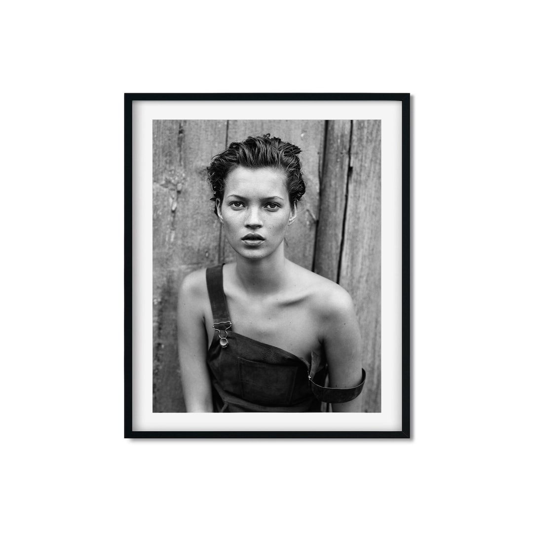 Kate Moss Iconic Portrait by Peter Lindbergh, Black and White Poster ...