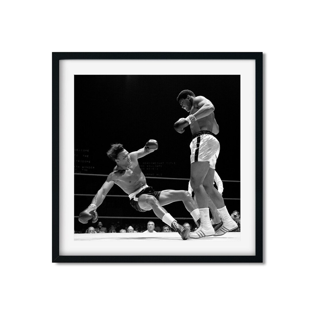 Impression de Muhammad Ali, art mural Muhammad Ali vs Charlie Powell ...