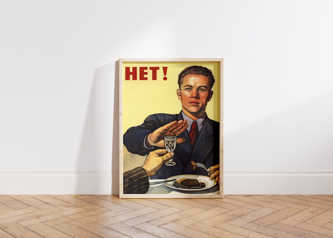 Soviet Anti Alcohol Print, Soviet Poster, Food Poster, Kitchen Wall Art ...