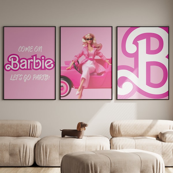 Barbie Wall Art Pink Etsy