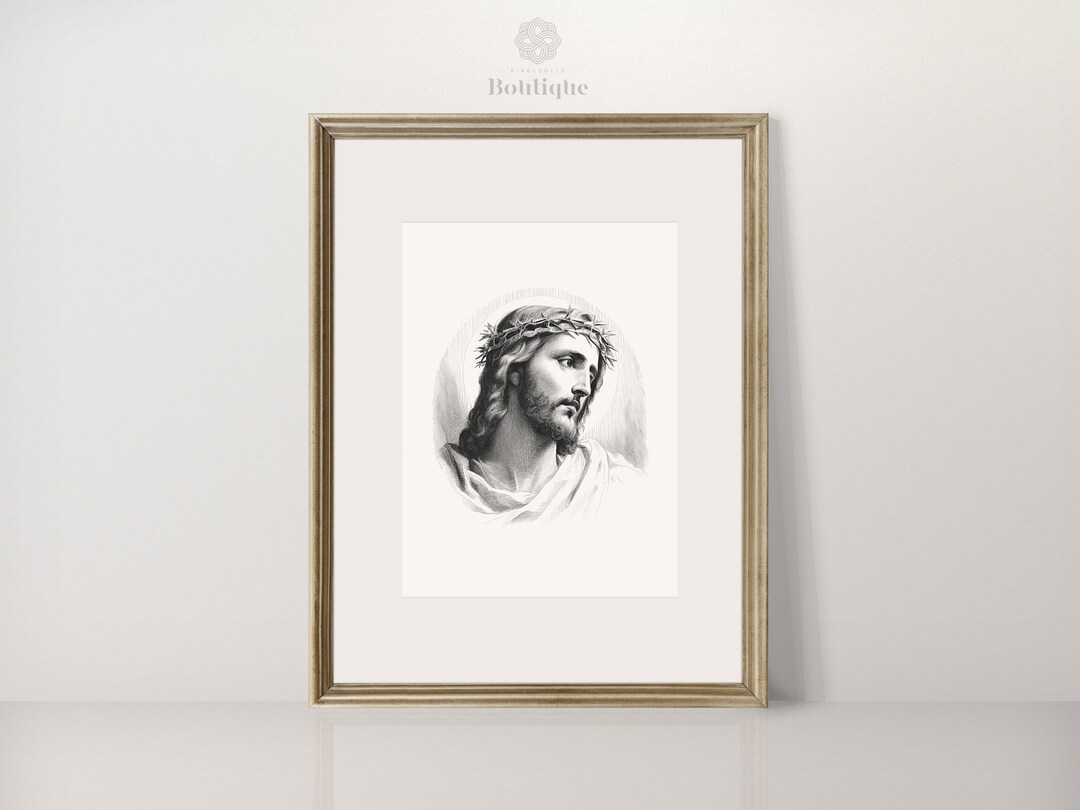 Old-fashioned Jesus Christ Antique Art Jesus Print Catholic - Etsy