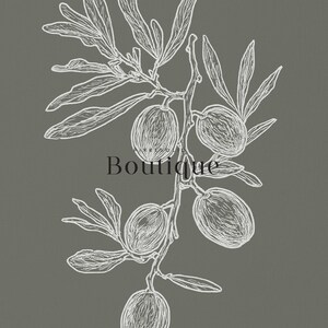 Minimalist Olive Branch Wall Art, Botanical Line Drawing, Modern Nature ...