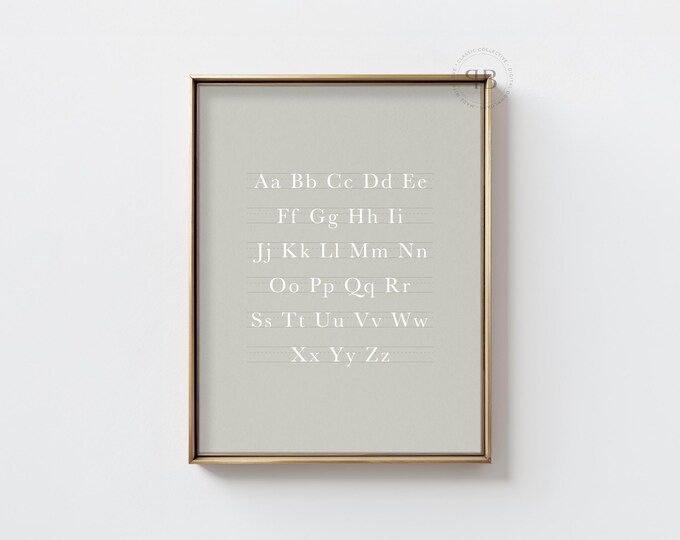 Alphabet Art Print. Preschool ABC Poster. Uppercase Letters, Lowercase ...
