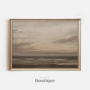 Neutral Seascape Print, Coastal Sunset Wall Art (digital Download) - Etsy