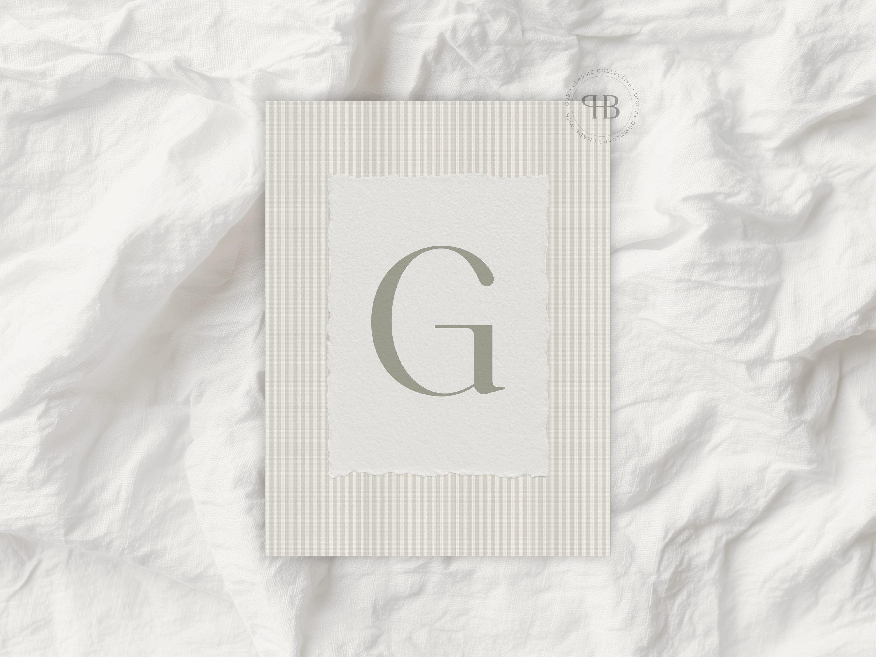 Sage Green Initial Print: Cottagecore Nursery Alphabet Art (digital ...
