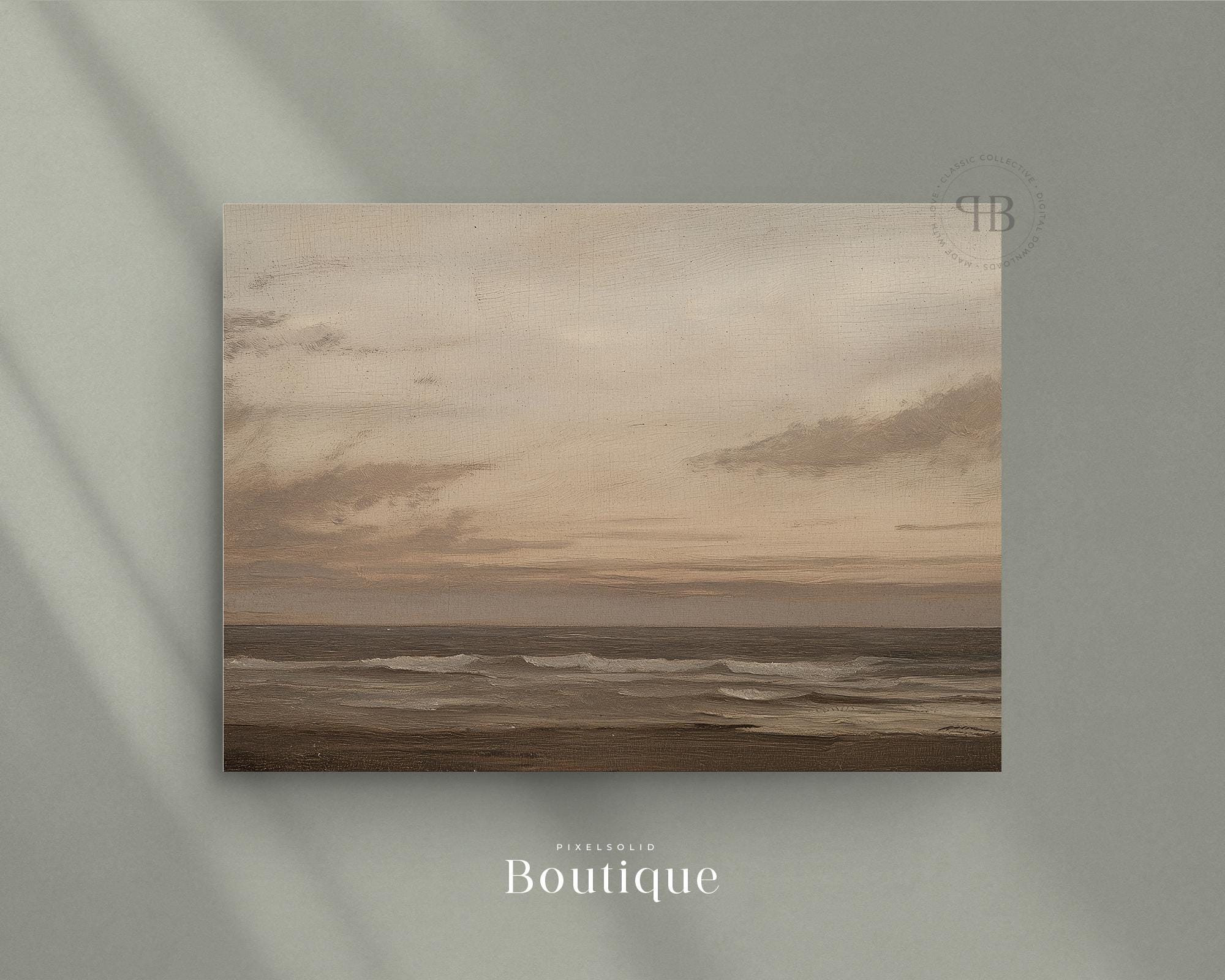 Neutral Seascape Print, Coastal Sunset Wall Art (digital Download) - Etsy
