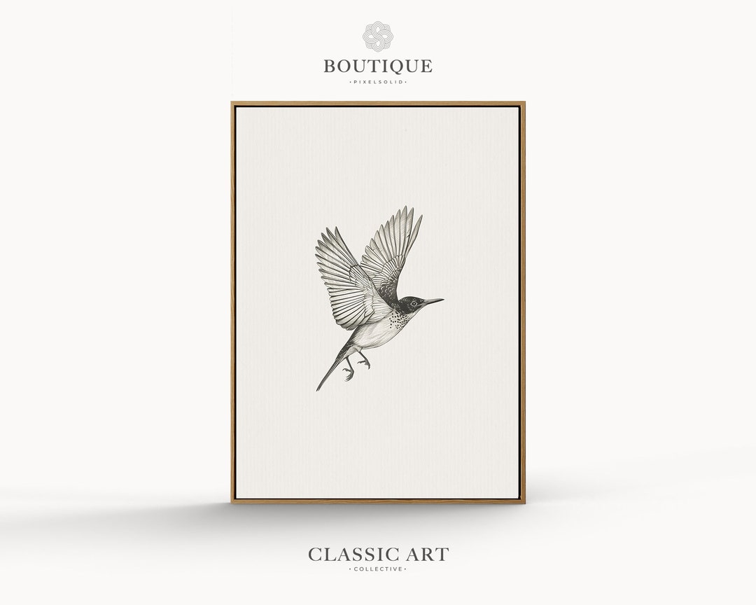 Neutral Bird Sketch, Classy Animal Drawing Print, Farmhouse Wall Decor ...