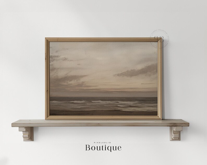 Neutral Seascape Print, Coastal Sunset Wall Art (digital Download) - Etsy