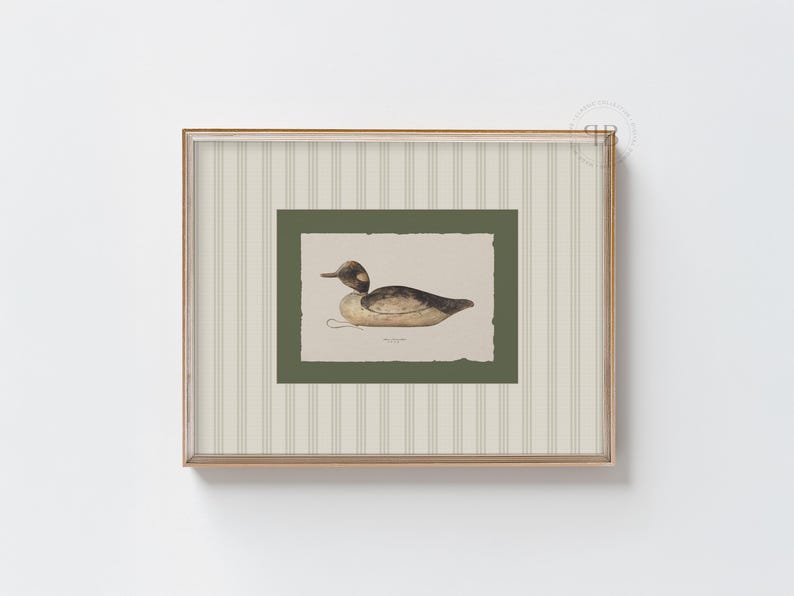 Vintage Duck Decoy Wall Art Printable, Rustic Cabin Hunting Decor ...