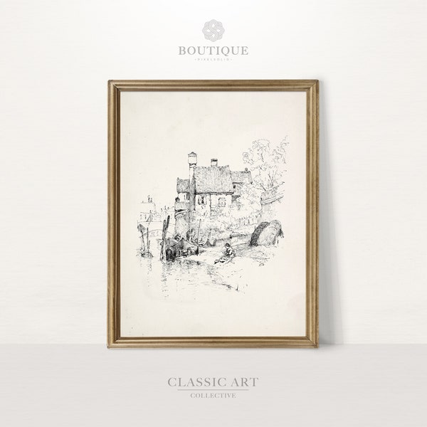 German Village Sketch Print - Etsy