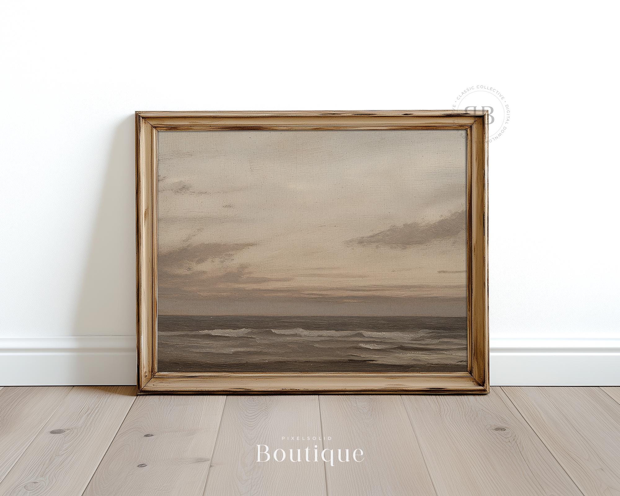 Neutral Seascape Print, Coastal Sunset Wall Art (digital Download) - Etsy