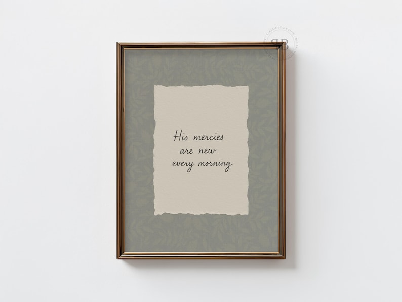 Bible Verse Wall Art Printable | His Mercies Are New Every Morning ...