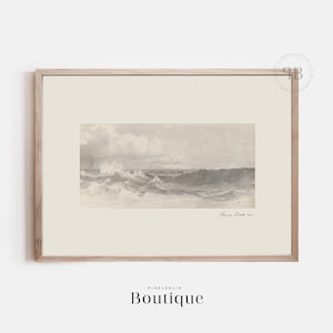 Ocean Waves Sketch, Nautical Coastal Print (digital Download) - Etsy