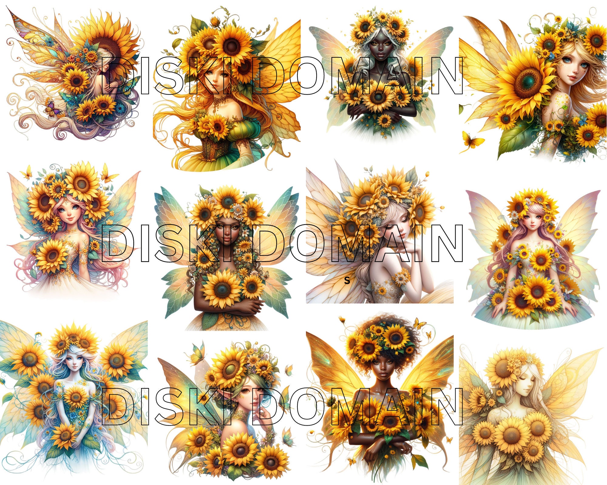 Sunflower Fairy Clipart PNG, 30 Ethereal Sunflower Fairy Designs ...