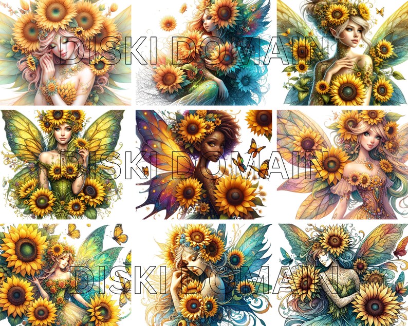 Sunflower Fairy Clipart PNG, 30 Ethereal Sunflower Fairy Designs ...