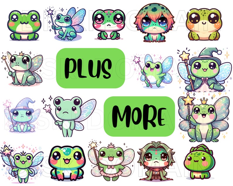 Kawaii Frog Cute Clipart, Chibi Frogs Clipart, Kawaii Frogs, Kawaii ...