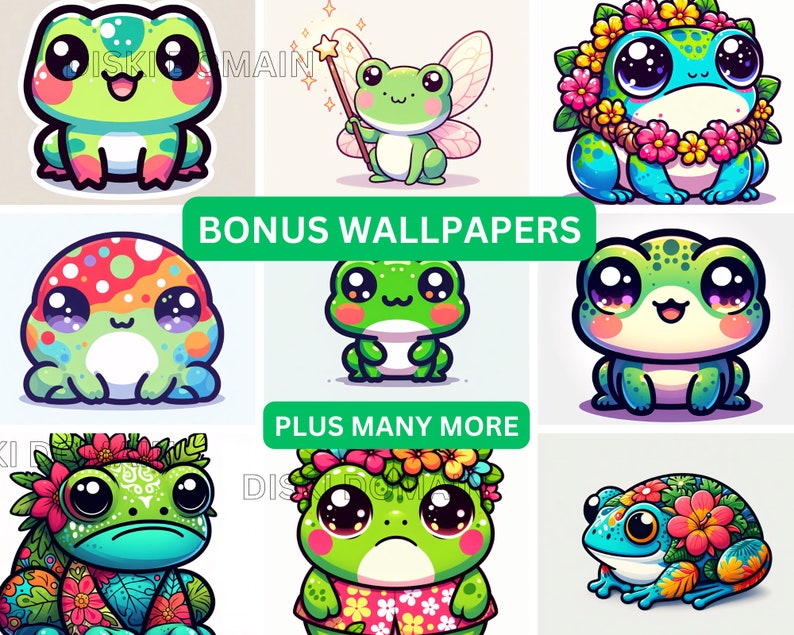 Kawaii Frog Cute Clipart, Chibi Frogs Clipart, Kawaii Frogs, Kawaii ...
