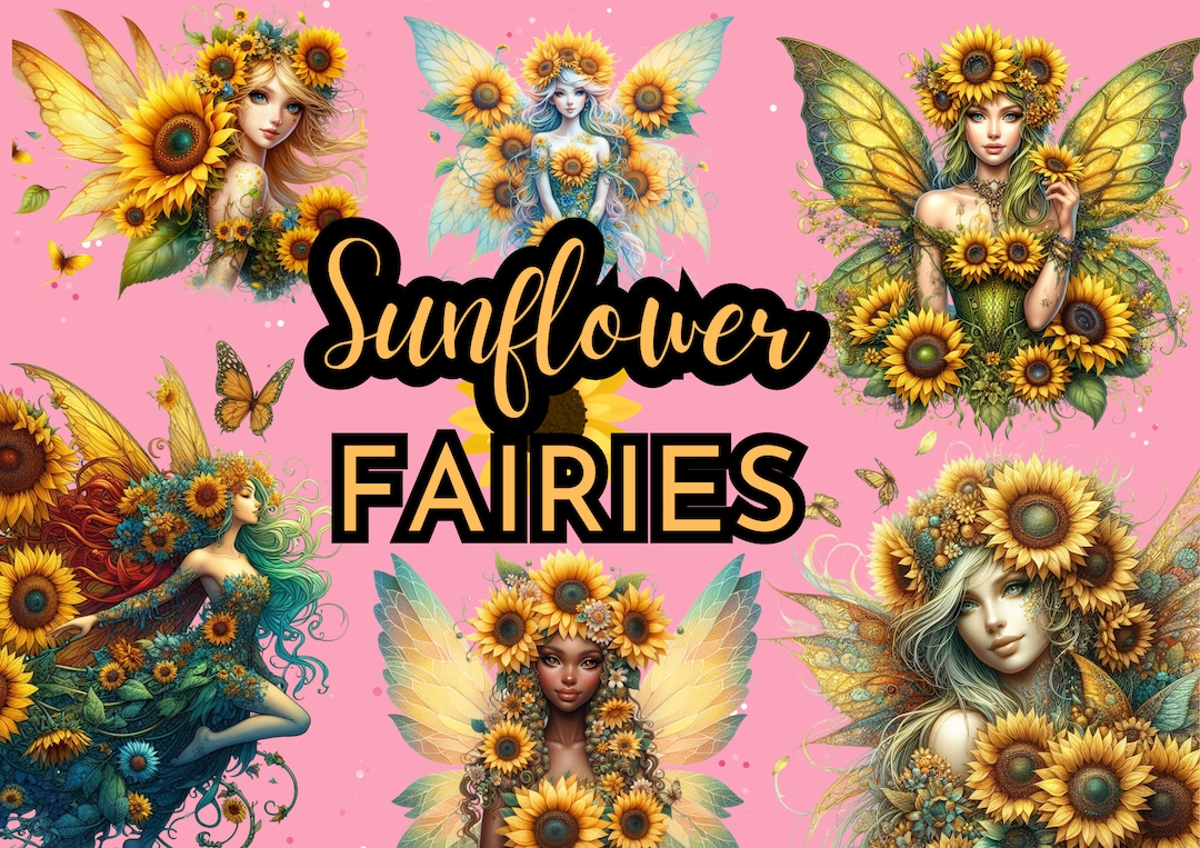 Sunflower Fairy Clipart PNG, 30 Ethereal Sunflower Fairy Designs ...