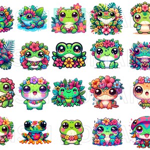 Kawaii Frog Cute Clipart, Chibi Frogs Clipart, Kawaii Frogs, Kawaii ...