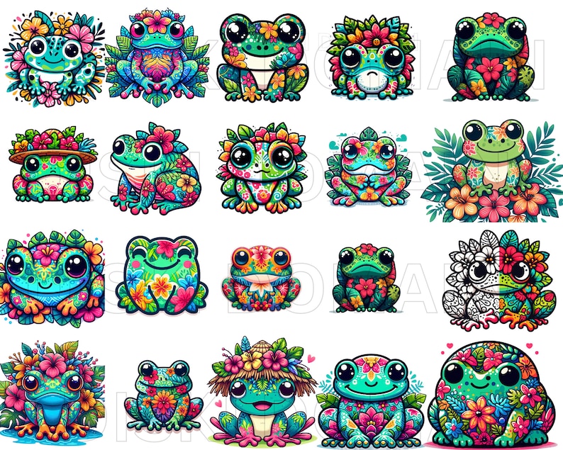 Kawaii Frog Cute Clipart, Chibi Frogs Clipart, Kawaii Frogs, Kawaii ...