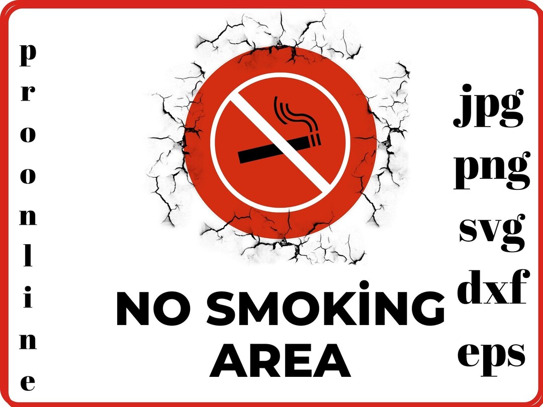 No Smoking Digital Download Office Decor Written Svg-png-jpg-eps-dxf - Etsy