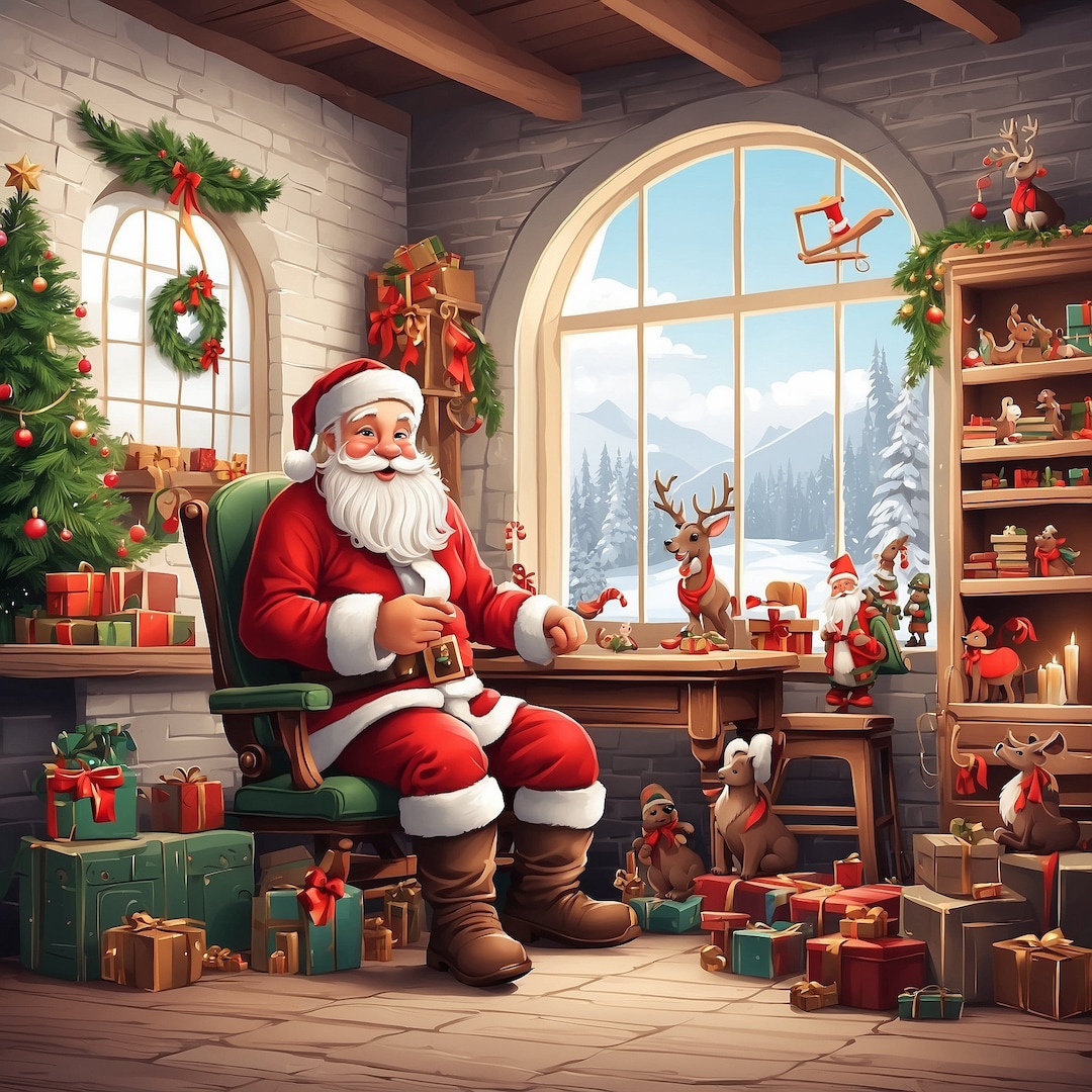 Santa's Workshop Vector SVG - Etsy
