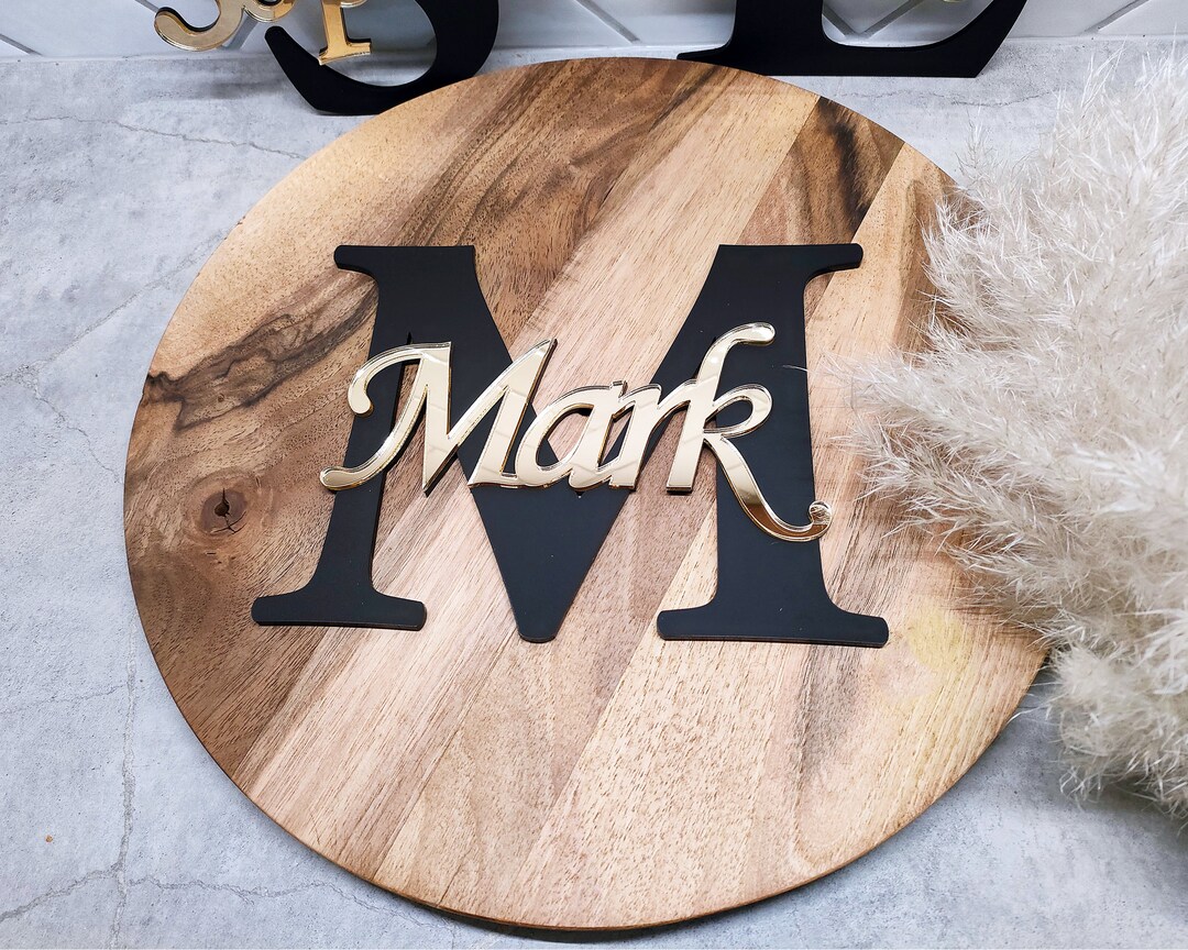Personalized Door Sign With Big Beautiful Background Letters for Rooms ...